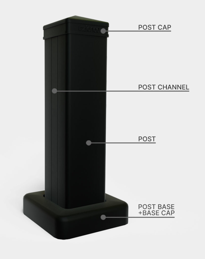 Black Aluminum Post Channel - Composite Fencing - SGCPRODUCTS EN