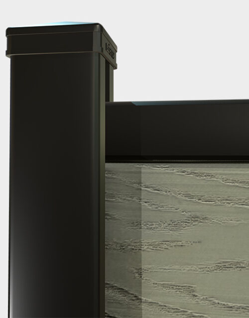 Bottom Fence Railing- Black Aluminum Top Beam & Bottom Beam Kit PVDF ...