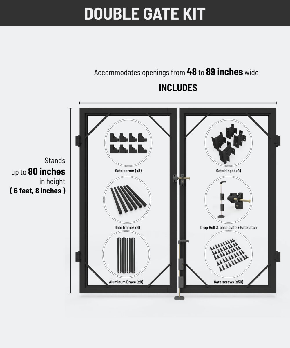 Double Gate - Secure Gate From 48 inch to 89 inch and 6ft length - SGC