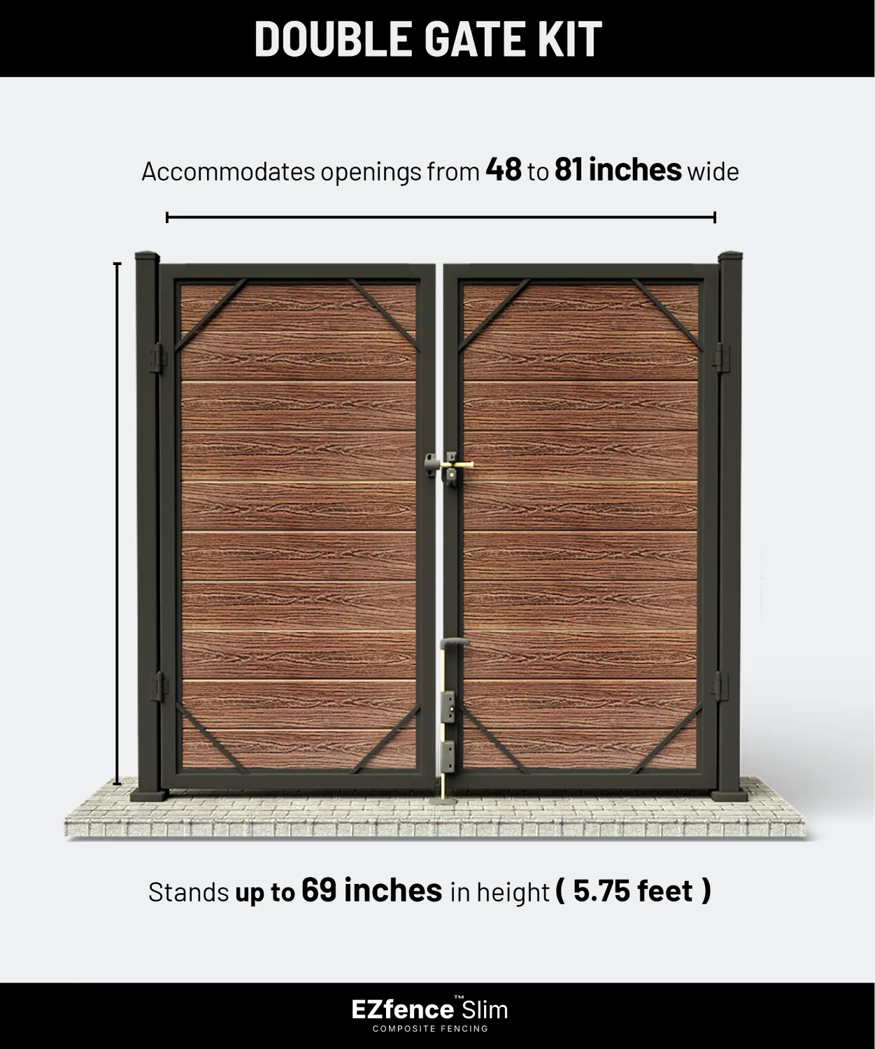 Double Gate Kit up to 81 inch and 5ft9in length Canada - SGC